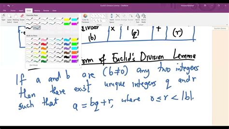 The Euclidean Division Algorithm And Gcd Of Numbers Youtube