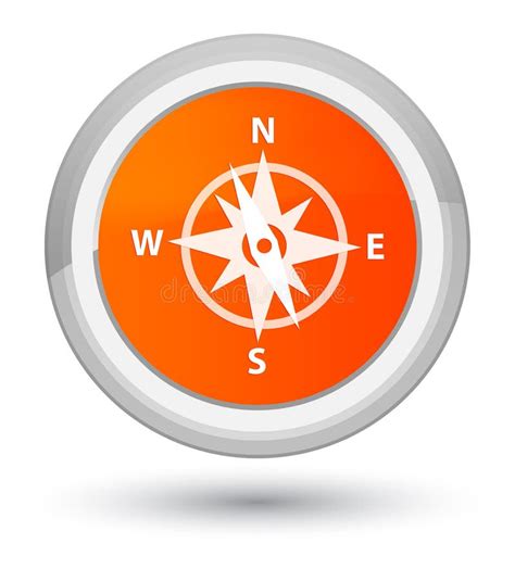 Compass Icon Prime Orange Round Button Stock Illustration