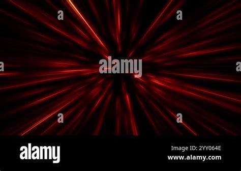 Looped Abstract Animation Of Shiny Red Light Streaks On A Black