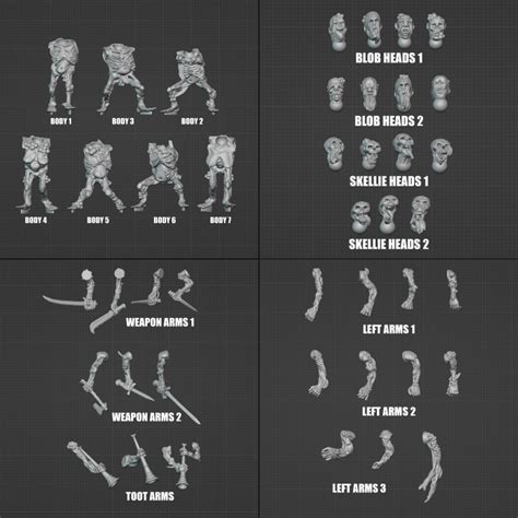 3d Printable Plague Peasants Modular Set By Knucklebones Miniatures