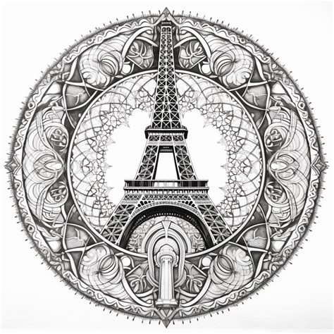 Intricate Eiffel Tower Coloring Page Coloring Page