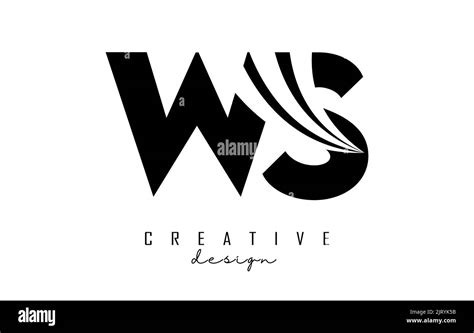 Creative Black Letter Ws W S Logo With Leading Lines And Road Concept