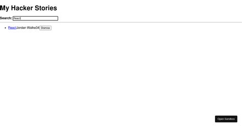 Hacker Stories Codesandbox