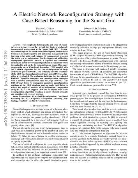 Pdf A Electric Network Reconfiguration Strategy With Case Based