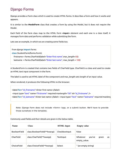 7 Django Forms Pdf Html Computing