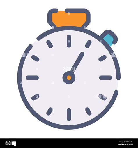 Timer Speed Stopwatch Time Single Isolated Icon With Flat Dash Or Dashed Style Vector