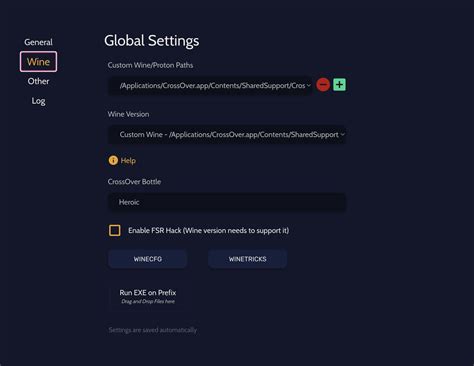 Macos Crossover Setting Doesnt Do Anything · Issue 2118 · Heroic Games Launcher