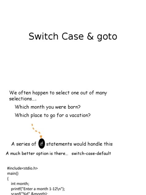 C Programming Switch And Goto Pdf Notation Computer Science