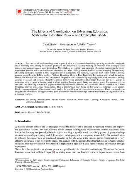 Pdf The Effects Of Gamification On E Learning Education Systematic Literature Review And