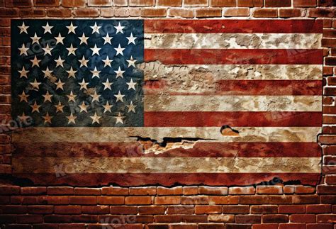 Vintage Rustic American Flag Wall Backdrop