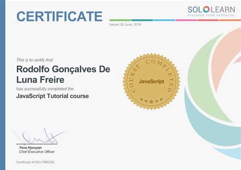 certificado sololearn javascript tutorial course ppt