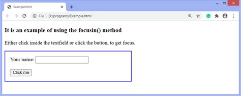 JQuery Focusin Method Tpoint Tech