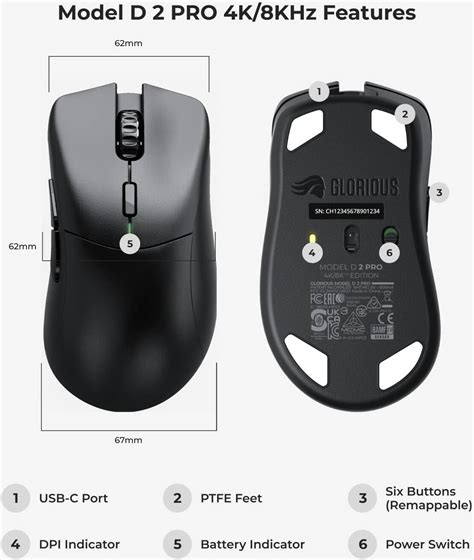 Glorious Gaming Model D 2 Pro 4k8k Wireless Gaming Mouse 24ghz 1ms