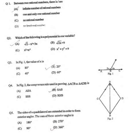 Cbse Class 9 Mathematics Question Paper Set B