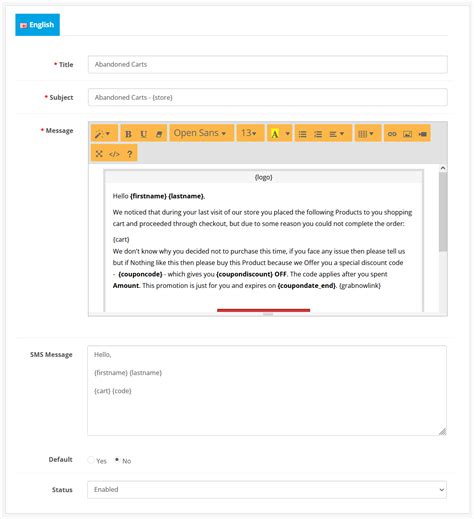 Opencart Abandoned Cart