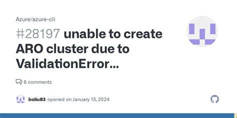 Unable To Create Aro Cluster Due To Validationerror Permission Is