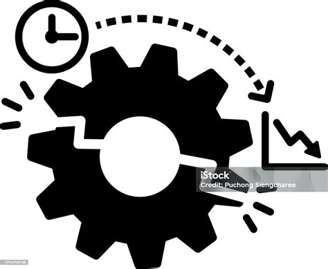 Material Productivity Icon Decrease Defect Vector Gear Illustration Stock Illustration