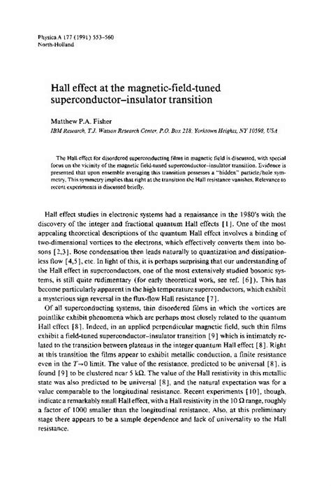 Pdf Hall Effect At The Magnetic Field Tuned Superconductor Insulator Dokumen Tips