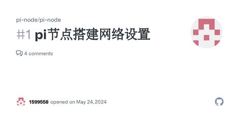 pi节点搭建网络设置 Issue pi node pi node GitHub
