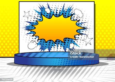 만화 장면 받침대 만화책 제품 연단 무대 모형 프레젠테이션을 위한 추상 플랫폼입니다 벡터 그림 질감 배경입니다 가격에 대한 스톡 벡터 아트 및 기타 이미지 Istock