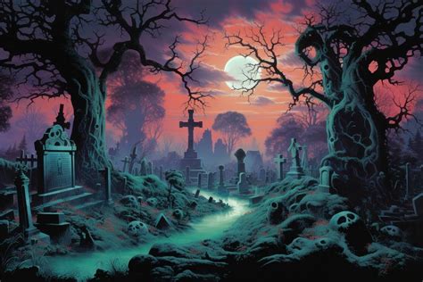 Spooky Graveyard Landscape Outdoors Cemetery Free Photo Illustration