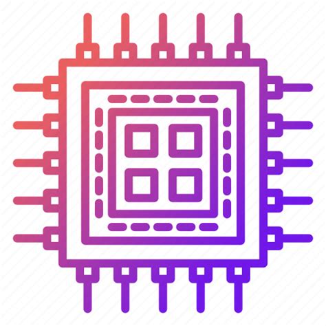 Cpu Electronics Microchip Processor Technology Icon Download On