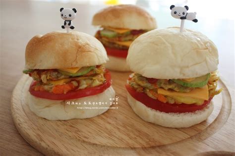 모닝빵 야채햄버거