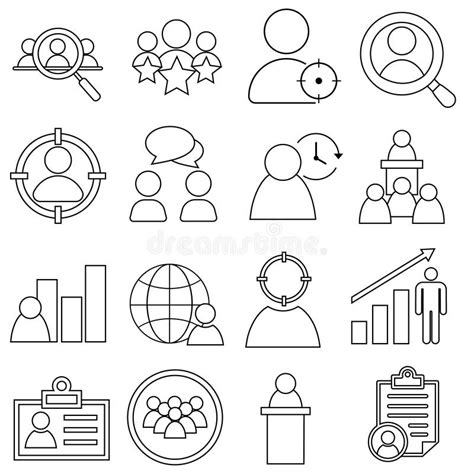 Head Hunting Vector Icon Set Contains Such Icons As Career Growth