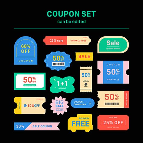할인 쿠폰 벡터 일러스트 세트 유토이미지 상세페이지 베이직샵 일러스트 22818698