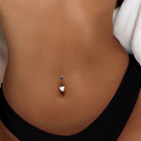 14g Heart Titanium Navel Rings 12mm Belly Button Rings Belly Piercing Jewelry Belly Button