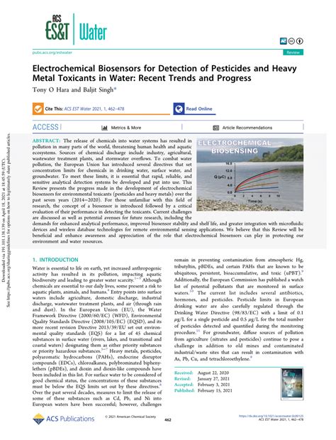 Pdf Electrochemical Biosensors For Detection Of Pesticides And Heavy