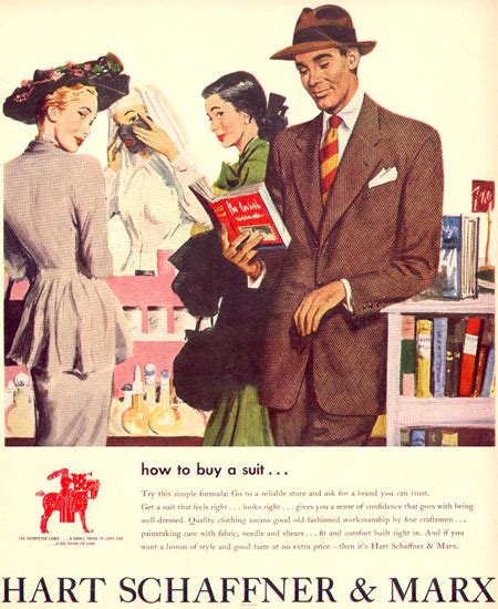 Hart Schaffner Marx How To Buy A Suit 1948 Mad Men Art Vintage Ad Art Collection