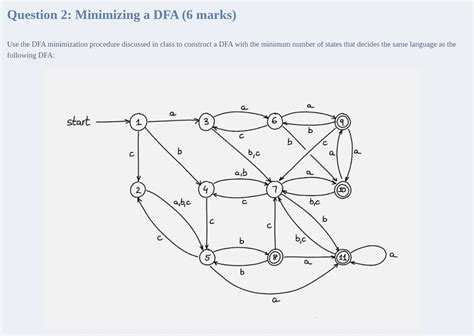 solved minimizing a dfa 6 marks use the dfa minimization