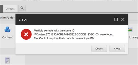 sitecore client firefox only multiple controls with the same id fcontent were found