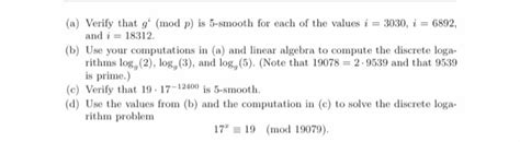 Solved Section 38 The Index Calculus And Discrete