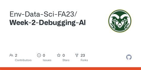 GitHub Env Data Sci FA Week Debugging AI