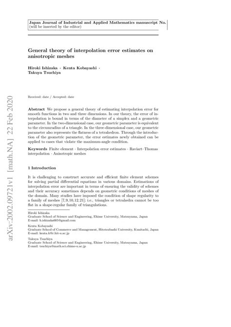 General Theory Of Interpolation Error Estimates On Anisotropic Meshes Deepai