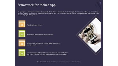 Mobile App Development Framework For Ppt Gallery Format Ideas Pdf