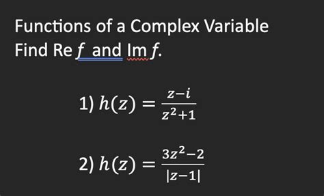 Solved Functions Of A Complex VariableFind Ref And Chegg Com