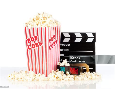 팝콘 이메일함 3d 영화를 글라스잔 및 필름 슬레이트 3d 안경에 대한 스톡 사진 및 기타 이미지 3d 안경 감독 모션 Istock