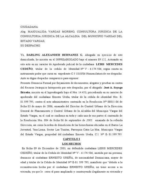 Alegatos Y Bruebas Libis Cedeño Consultoria Juridica Alcaldia Pdf