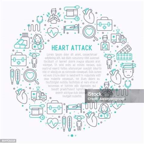 심장 마비 증상 및 치료의 얇은 선 아이콘 원에 개념 현대 벡터 일러스트 의료 보고서 또는 설문 조사 배너 웹 페이지 인쇄 매체에 대 한 개념에 대한 스톡 벡터 아트 및