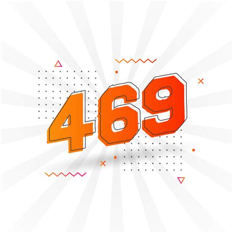 469 Number Vector Font Alphabet Number 469 With Decorative Element