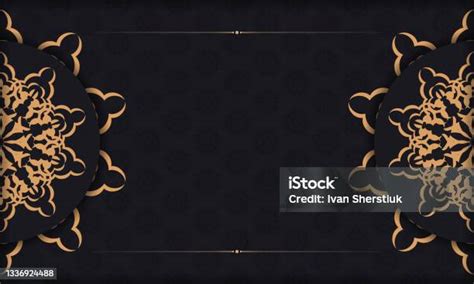 빈티지 패턴엽서 인쇄 디자인용 템플릿 고급 장식품과 텍스트 및 로고를 위한 장소가 있는 블랙 벡터 배너 0명에 대한 스톡 벡터 아트 및 기타 이미지 Istock