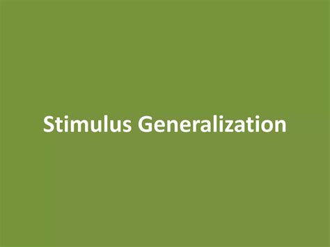 Consumer Behaviour Stimulus Generalisation Vs Stimulus