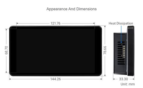 Waveshare 5 5inch Capacitive Touch HDMI AMOLED Display With Protection Case 10801920 Toughened