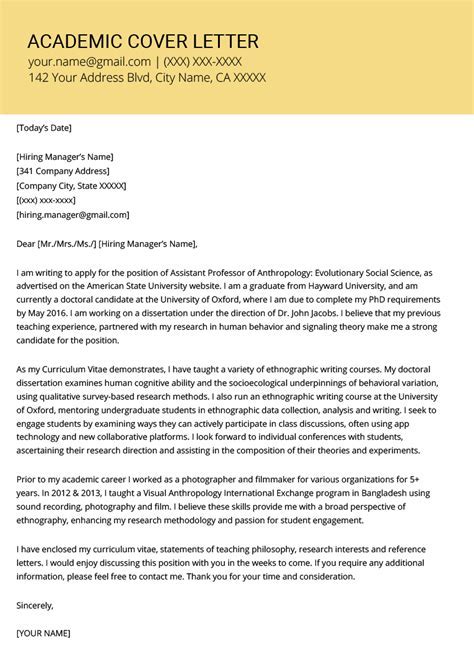 Sample Adjunct Professor Cover Letter ~ Resume Letter