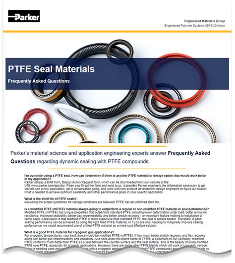 Ptfe Sealing Materials Parker Hannifin