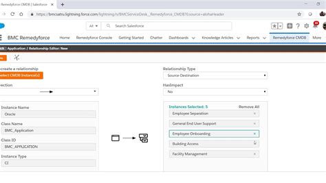 how to add or remove multiple relationships in remedyforce cmdb youtube