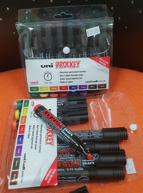 Marker Set Uni Prockey Chisel Tip Marker 8pc The Artists Shed
